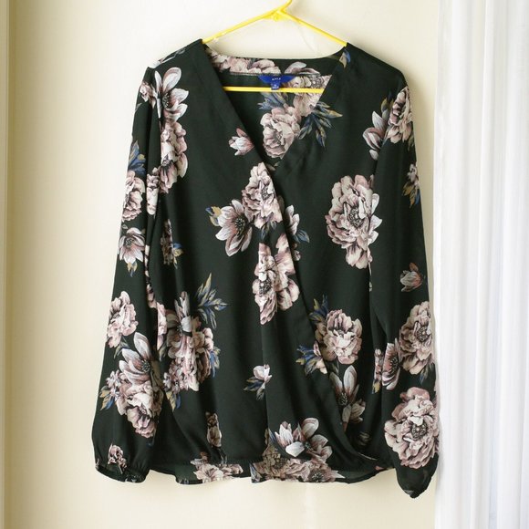 Apt. 9 | Tops | Apt9 Floral Long Sleeve Wrap Blouse | Poshmark